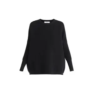 PAISIE Ribbed Jumper - Black