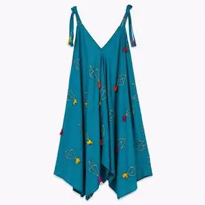 ZASTASTUDIO Organic Cotton Kite Print Oversized Midi Dress - Blue