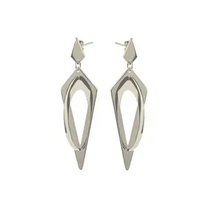 TOOLALLY Crescent Hoop Earrings - Silver