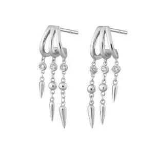 SCREAM PRETTY Illusion Claw Drop Hoop Earrings - Silver
