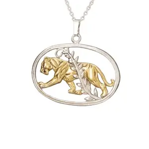 SIMON KEMP JEWELLERS Prowling Tiger Necklace In Eighteen Carat Gold And Sterling - Silver