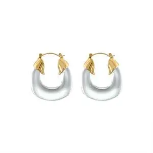 OLIVIA LE Kylie Acrylic Hoop Earrings - Brown