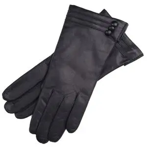 1861 GLOVE MANUFACTORY Piacenza Leather Gloves - Black