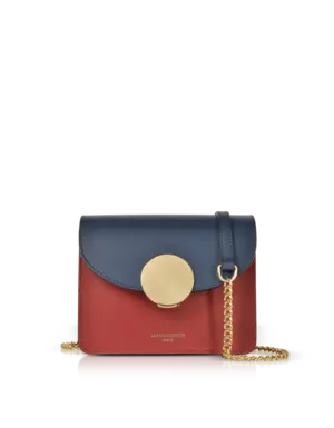 LE PARMENTIER New Ondina Mini Color Block Shoulder Bag - Blue & Red Blue/red