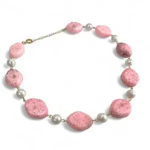 BY VIRGO White / Gold / Yellow Lunara Coral & Pearl Beaded Necklace - White/gold/yellow