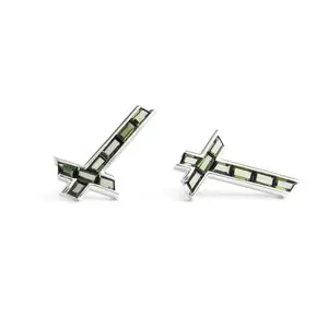 KASUN LONDON Silver / Green Lucky Star Earrings October Tourmaline Silver - Silver/green