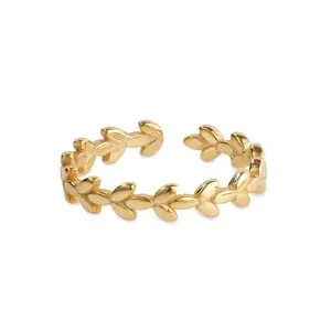ELK & BLOOM Promise Leaf Stacking Ring - Gold