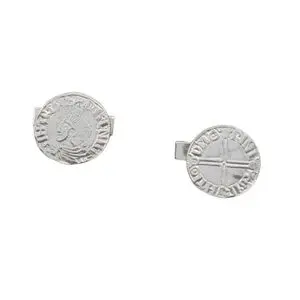 SIMON KEMP JEWELLERS Viking Coin Cufflinks In Solid Sterling - Silver