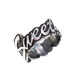 GEM KINGDOM Silver / Black Back To The Future Sterling Silver Sweetheart Ring - Silver/black