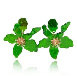 MICHAEL NASH JEWELRY Aurelia Bright Floral Resin Drop Earrings - Green