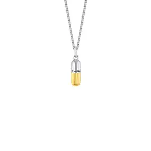 TRUE ROCKS Sterling & 18kt Gold Plated 2 Tone Mini Pill - Silver
