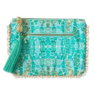 SOPHIA ALEXIA Aqua Pebbles Clutch Bag - Green