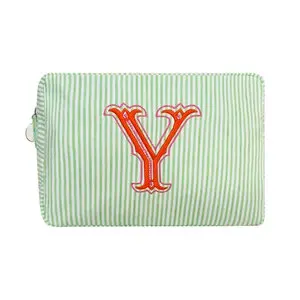LILLY LOVES Y Initials Cosmetic Bag - Green