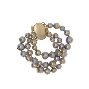 Saachi Half Moon Pearl Statet Bracelet - Grey