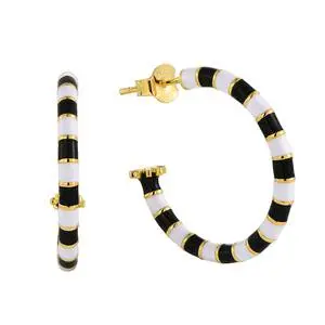 PINNOLE Black / White Gold Black & White Earrings - Black/white