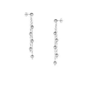 SPERO LONDON Dorica Sterling Multi Bead Drop Earring - Silver