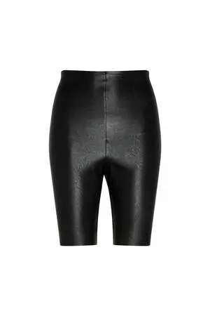 Commando Faux Leather Control Smoothing Bike Short, Slg30 - Black