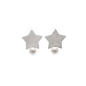 SILVER MOON Pearl Sterling Earrings – Nova - Silver