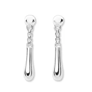 LUCY QUARTERMAINE Solid Sterling Short Drop Earrings - Silver