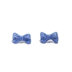 H2 STUDIO Bowtie Maniac Mini Bowtie Earrings Purple Blue