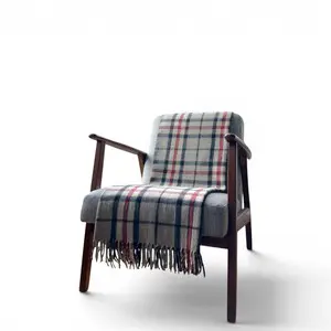 LOOM & COVE Thomson 100% Recycled Wool Tartan Knee Blanket - Grey