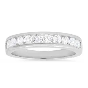 KYLIE HARPER Sterling Channel-set Round Cz Band Ring Silver