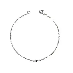 TORY LONG Black / Silver Zodi Black Diamond Silver Bracelet - Black/silver
