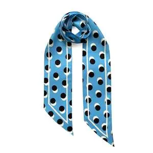 INGMARSON Polka Dot Twilly Neck Scarf - Blue