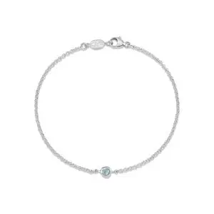DOWER & HALL Single Aquamarine Dewdrop Chain Bracelet In Sterling - Silver