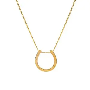 KATIE MULLALLY Horseshoe Pendant & Chain In Plated - Gold