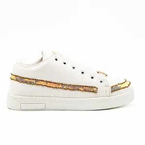 RETTROSE Ramona Luxury Embellished Canvas Sneakers