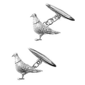 LEE RENEE Pigeon Cufflinks - Silver