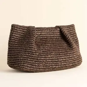 HAMEL ATELIER Handmade Raffia Clutch Bag - Brown