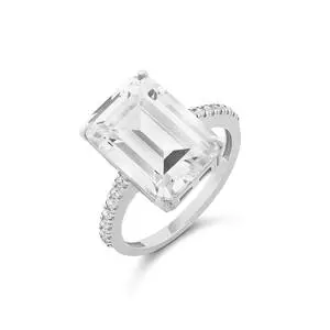 SHYMI Emerald Cut Statet Ring - Silver