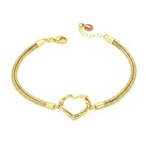 UNALOE Be Love Heart Bracelet In Vermeil - Gold