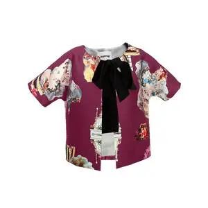 MAXJENNY Cropped Jacket With Bow Sicily Bordeaux - Red