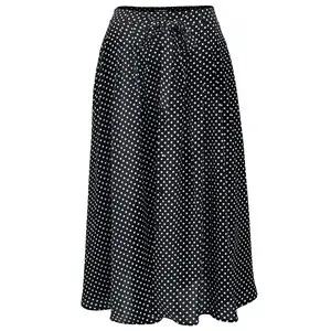 SMART AND JOY Flared Dot Print Skirt