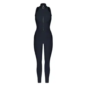 MONOSUIT Sleeveless High Neck Zip Up Bodysuit Americana - Black