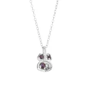 CLAIRE HILL DESIGNS Amethyst Lichen Pendant Necklace - Silver