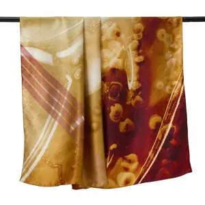 ESSENTY-PARIS Essence Of The Elets Design – French Satin Silk Scarf - Red