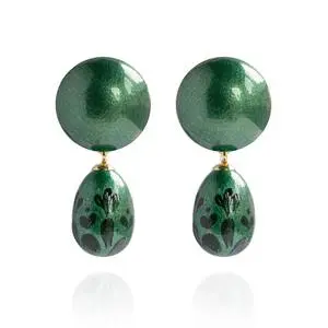 SAULE LABEL Calista Earrings In Temple Jade - Green
