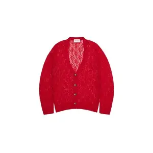 LA GRANNI La Granny Cardigan In Baby Alpaca And Wool Blend - Red
