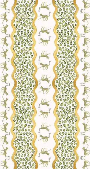 BELL HUTLEY Leopard Print Table Linen - Green