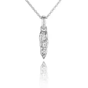 AARIA LONDON Iris Molten Spike Pendant Necklace With White Topaz - Silver
