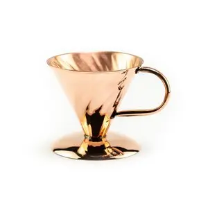 ANATOLIACRAFT Neutrals Handmade Solid Copper Pour Over Coffee Dripper - Brown