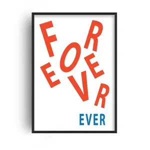 FANCLUB Forever Ever Retro Typography Music Giclée Art Print - Red