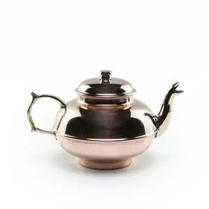 ANATOLIACRAFT Neutrals Pure Copper Herbal Teapot With Brass Handle - Brown
