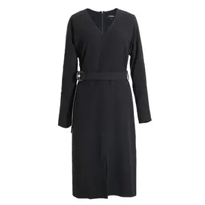 SMART AND JOY Bat Sleeves And V-neck Dress - Black