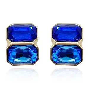 MICHAEL NASH JEWELRY Clara Sapphire And Light Sapphire Clip Earrings - Blue