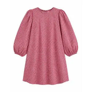Mind Traveler Mirela Gingham Puff Sleeve Dress